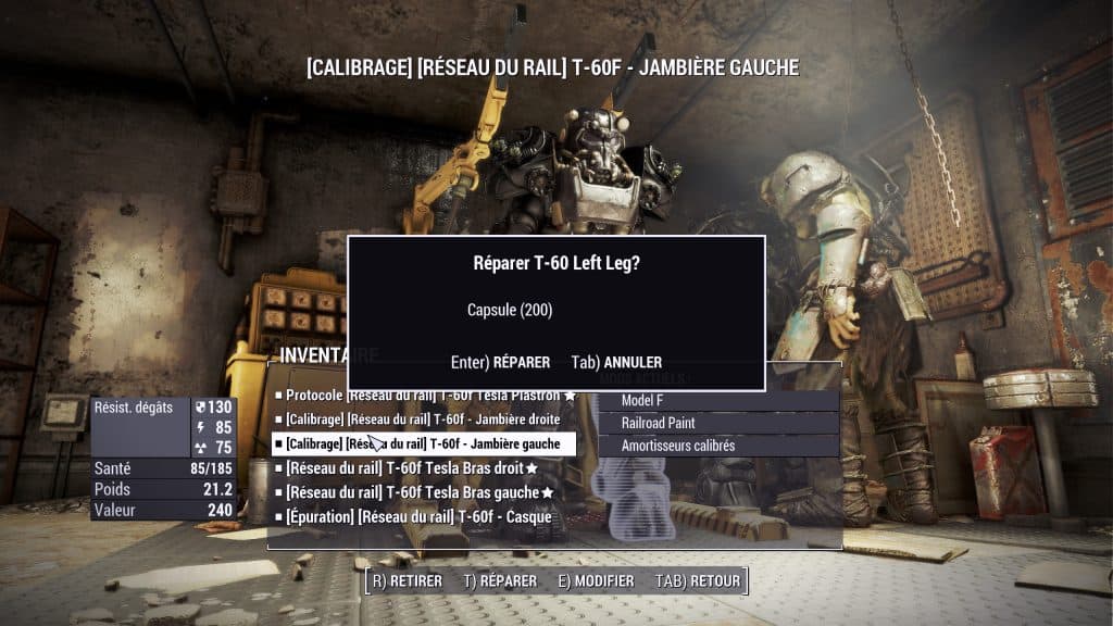 Repairing PA costs caps - Fallout 4 Mod